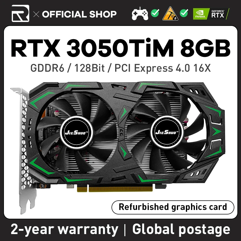 JIESHUO-tarjeta-gr-fica-NVIDIA-RTX-3050TI-M-8GB-GDDR6-128-bits-GPU ...
