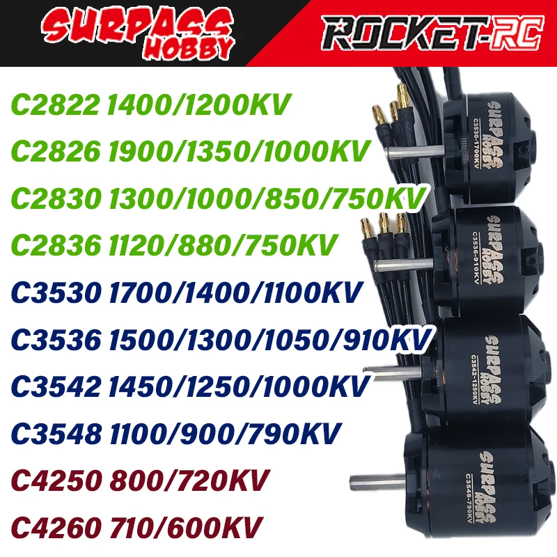 Surpass Hobby Brushless Motor C4250 C3542 C3548 C3530 C3536 C2830 C2836 ...