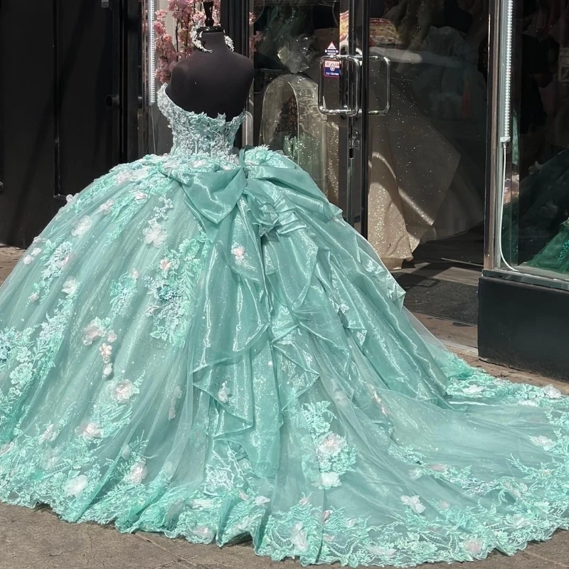 EVLAST-vestido-De-Quincea-era-De-princesa-menta-coraz-n-vestido-De ...