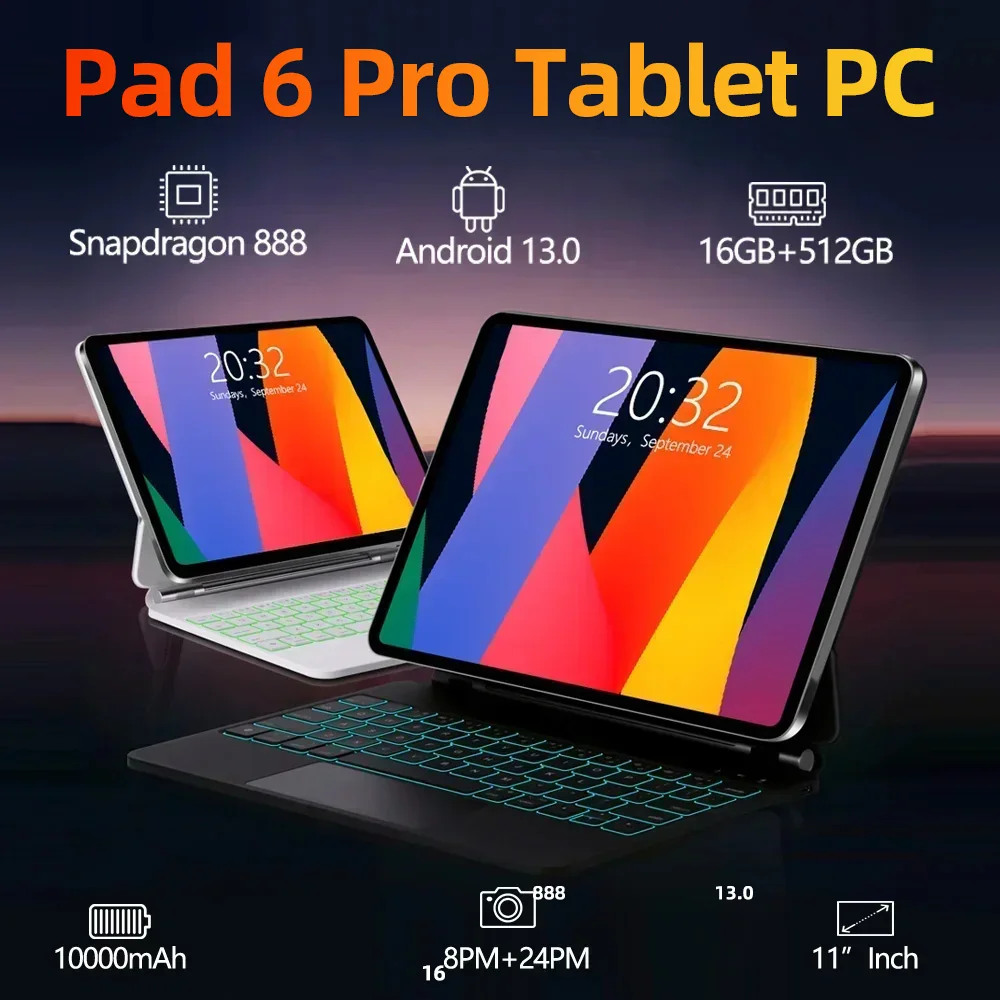 2023-Original-Global-Version-Pad6-Pro-Tablet-PC-Android-13-Snapdragon ...
