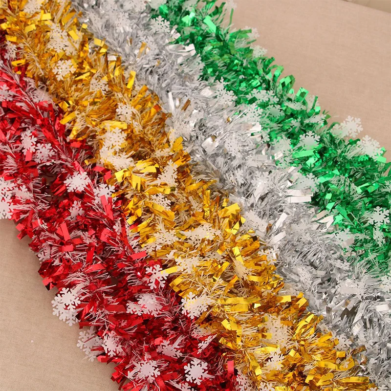 Christmas-Flower-Pulling-Rainbow-Color-Foil-Tinsel-Ribbon-Xmas-Tree ...