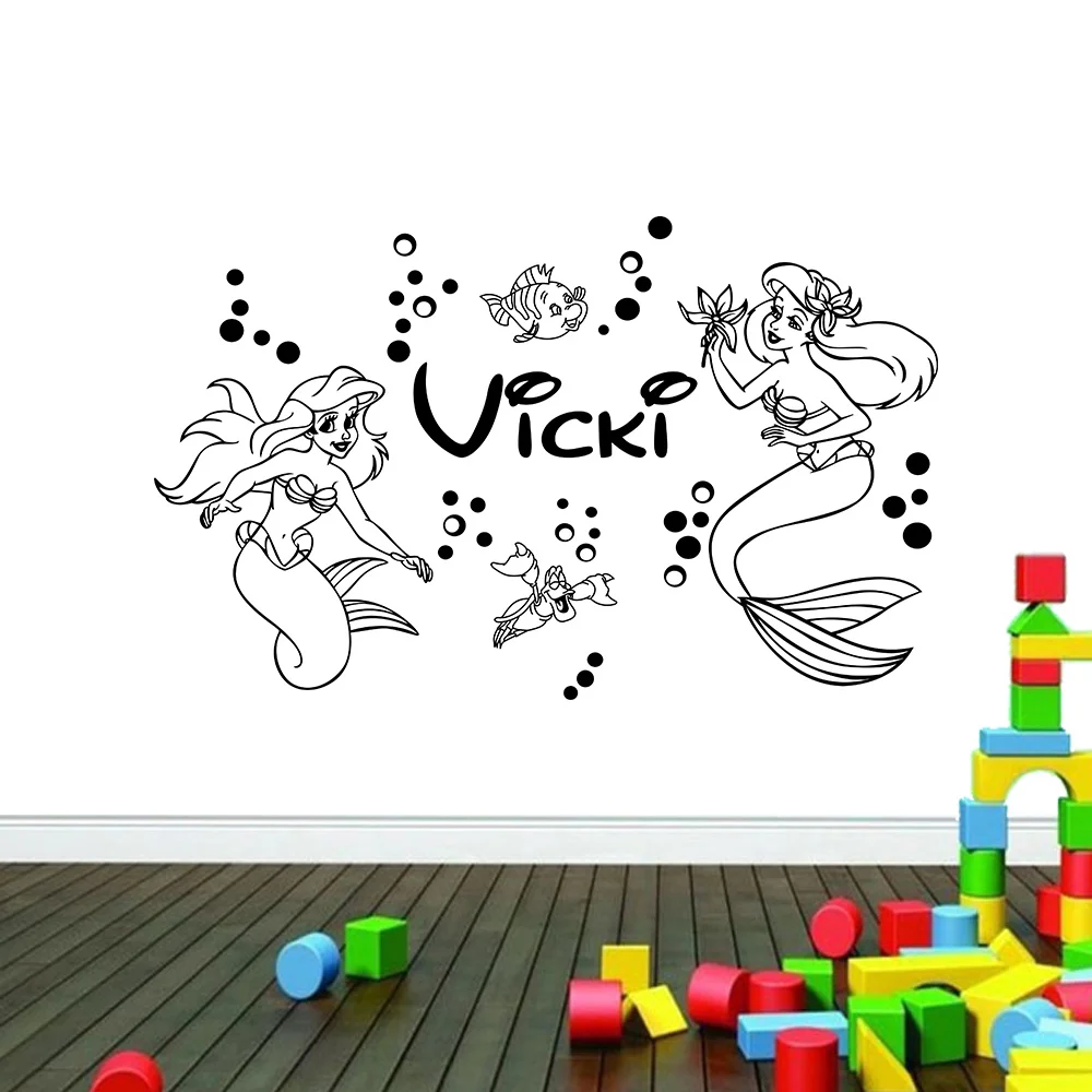 Nueva sirena *** ARIEL *** nombre vinilo pegatina de pared arte ...