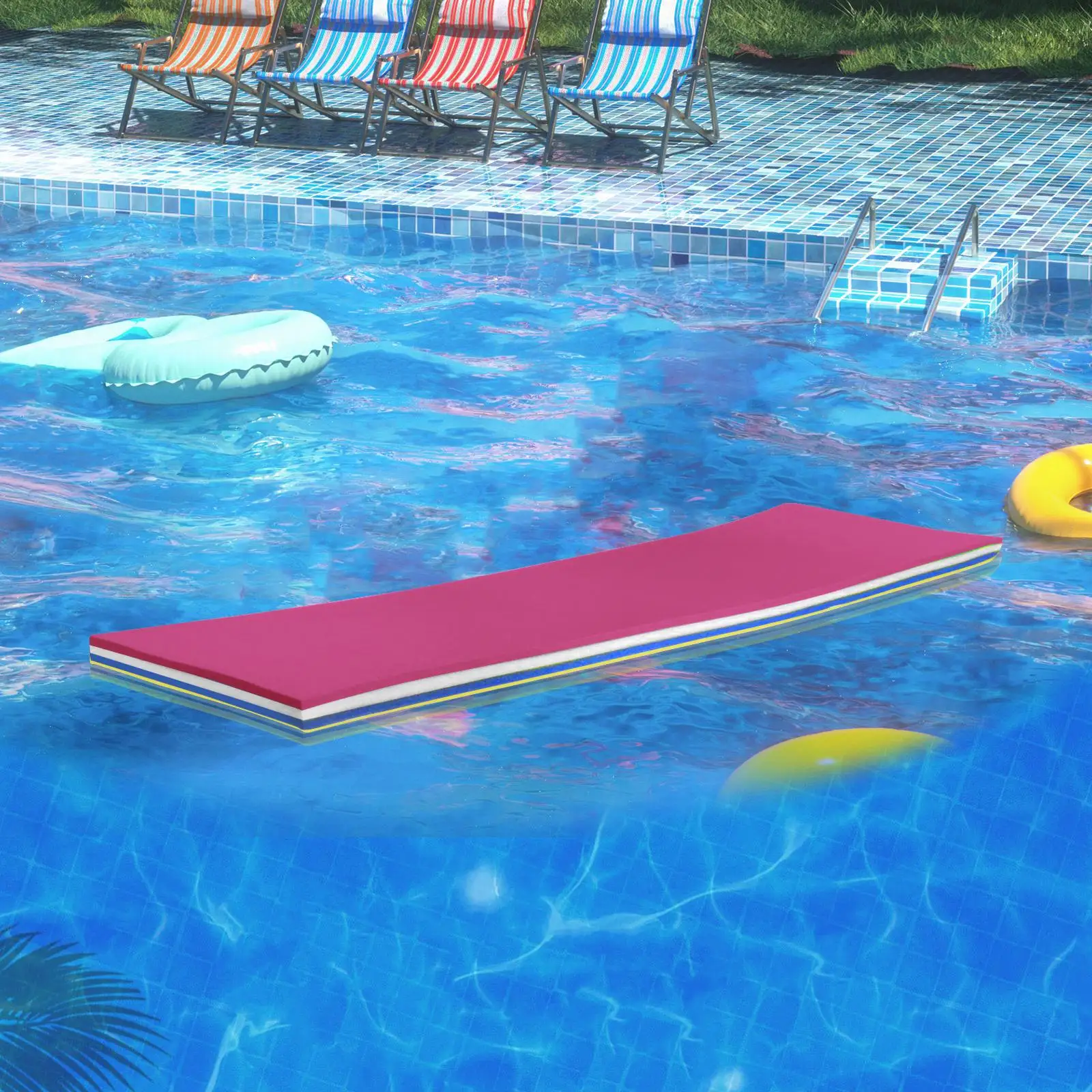 Colchoneta-de-agua-flotante-para-piscina-de-3-capas-balsa-de-agua-de ...