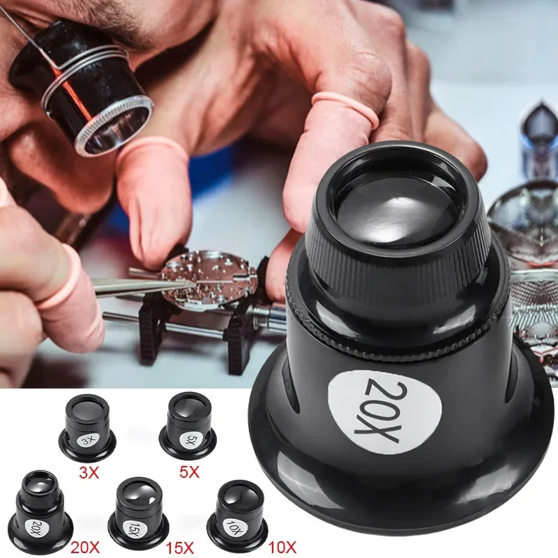 5X10X-Magnifying-Glass-Clip-on-Magnifier-for-Watchmaker-Jewelry-Watch ...
