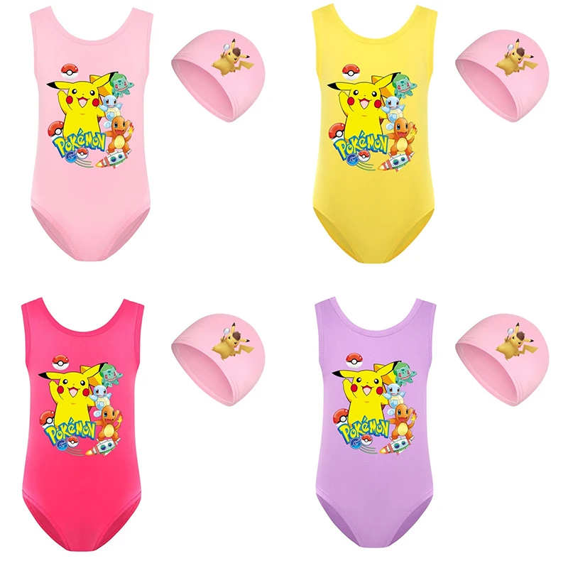 Pokemon-Pikachu-Girls-Swimsuit-Cute-Cartoon-Style-Children-s-One-Piece ...
