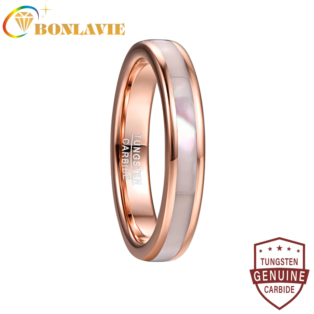 BONLAVIE Anillo de carburo de tungsteno de 4mm para mujer, anillo de ...