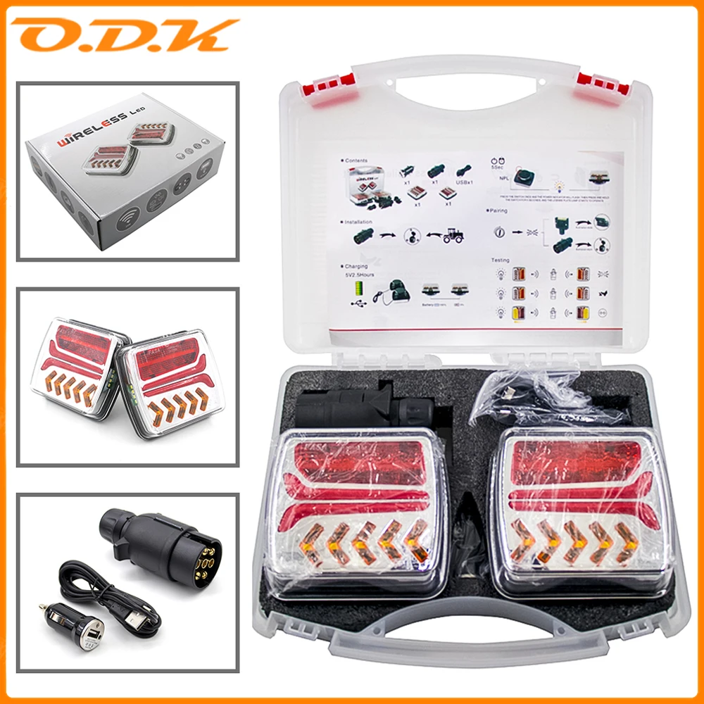 1-Set-12V-24V-Wireless-Magnetic-LED-Tail-light-Trailer-Rear-Light ...
