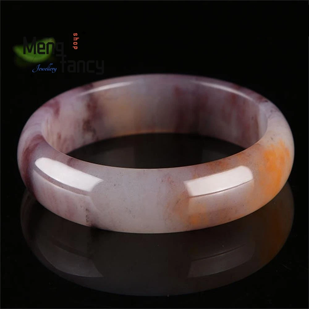 Natural-Gold-Silk-Jade-Violet-Bangle-High-grade-Charm-Exquisite-Elegant ...