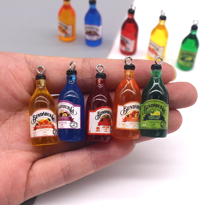 Mix 10 unidades/pacote 3d garrafa de vinho resina encantos engraçado ...