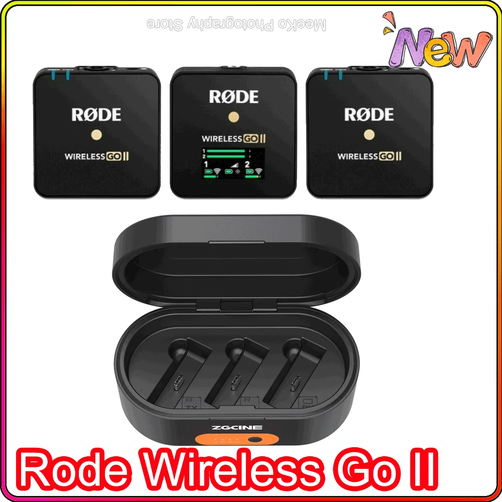 Rode 무선 Go II GO2 Lavalier 듀얼 채널 마이크 RX 2TX 전송 마이크, 전화 DSLR 카메라용 액세서리 ...