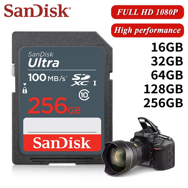 100% Original SanDisk Ultra SDHC Card 16GB 32GB SDXC Memory Card 64GB ...