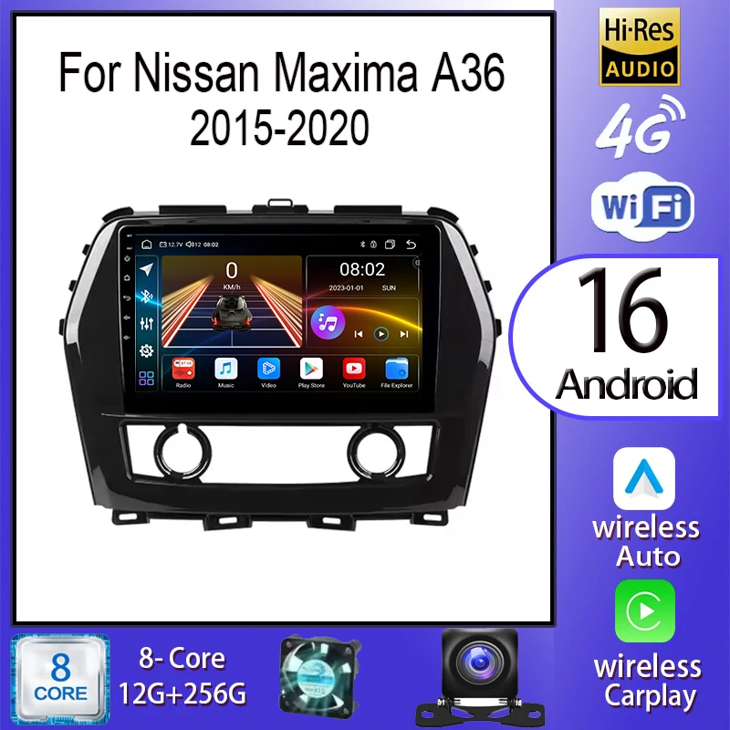 Android 16 Carplay Auto para Nissan Maxima A36 2015 - 2020 Radio de ...
