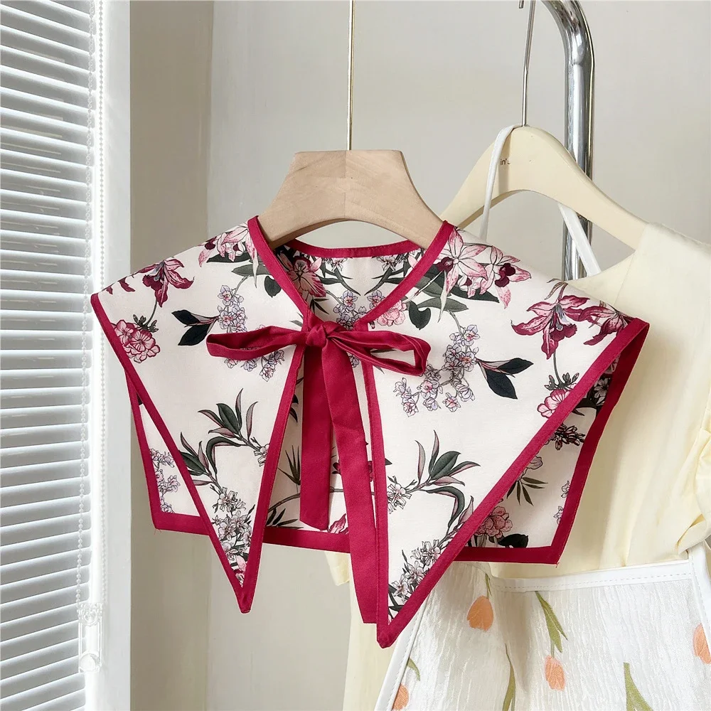 Chal-Floral-para-mujer-cuello-falso-desmontable-solapa-grande-envoltura ...