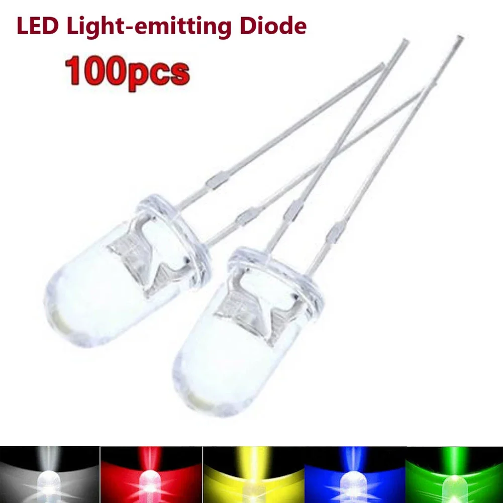 100pcs/pack 3MM Light Emitting Diodes Electronics Kit Box DC 2-3V LED ...