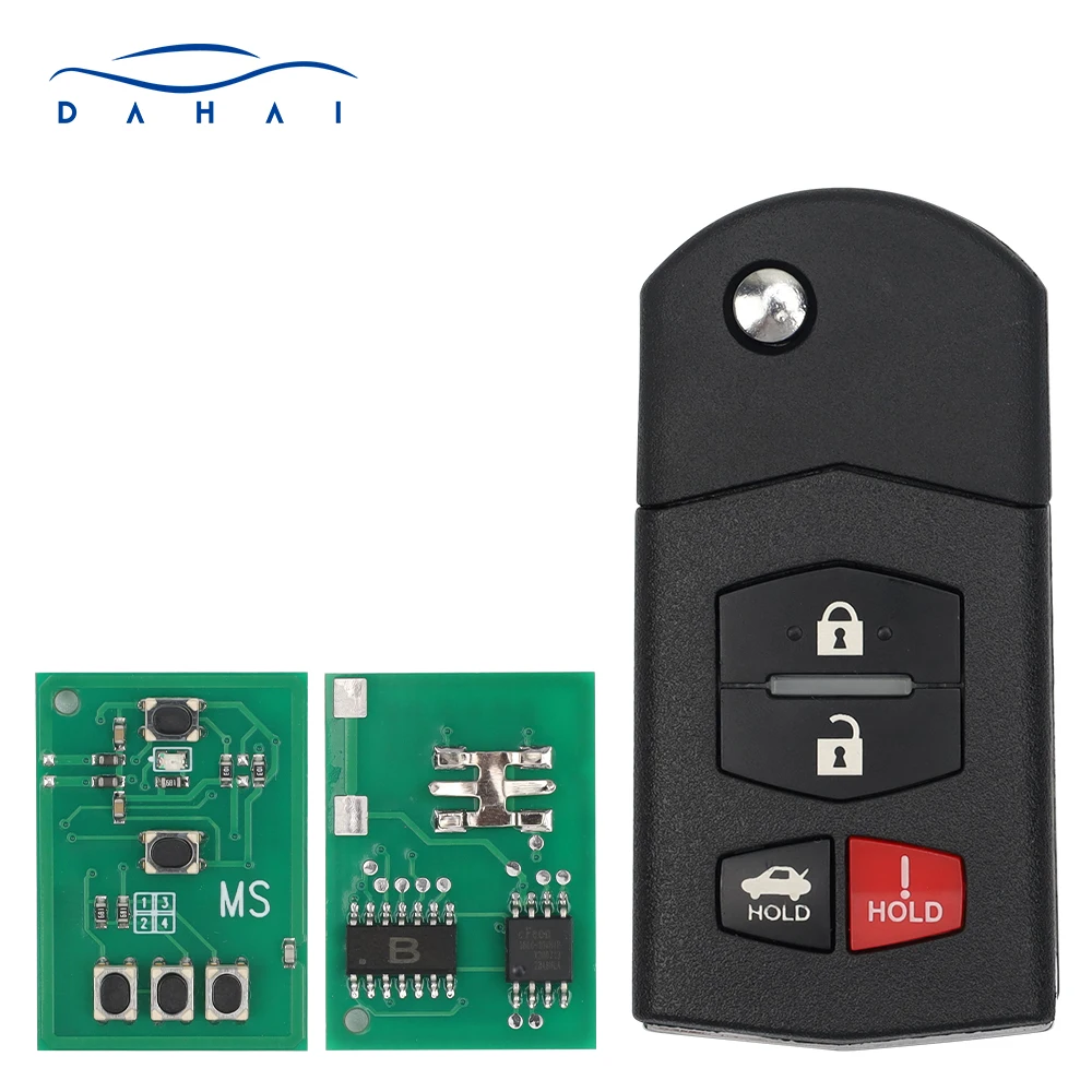 dahai JX331BA5802C 313.8MHz 4D63 Chip Flip Folding 4 Button Remote ...