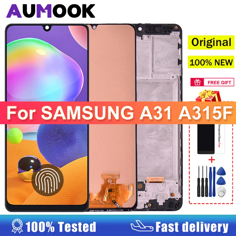 삼성 갤럭시 A31 A315 용 슈퍼 AMOLED LCD 디스플레이 터치 스크린 디지타이저 어셈블리, 삼성 SM A315F ...