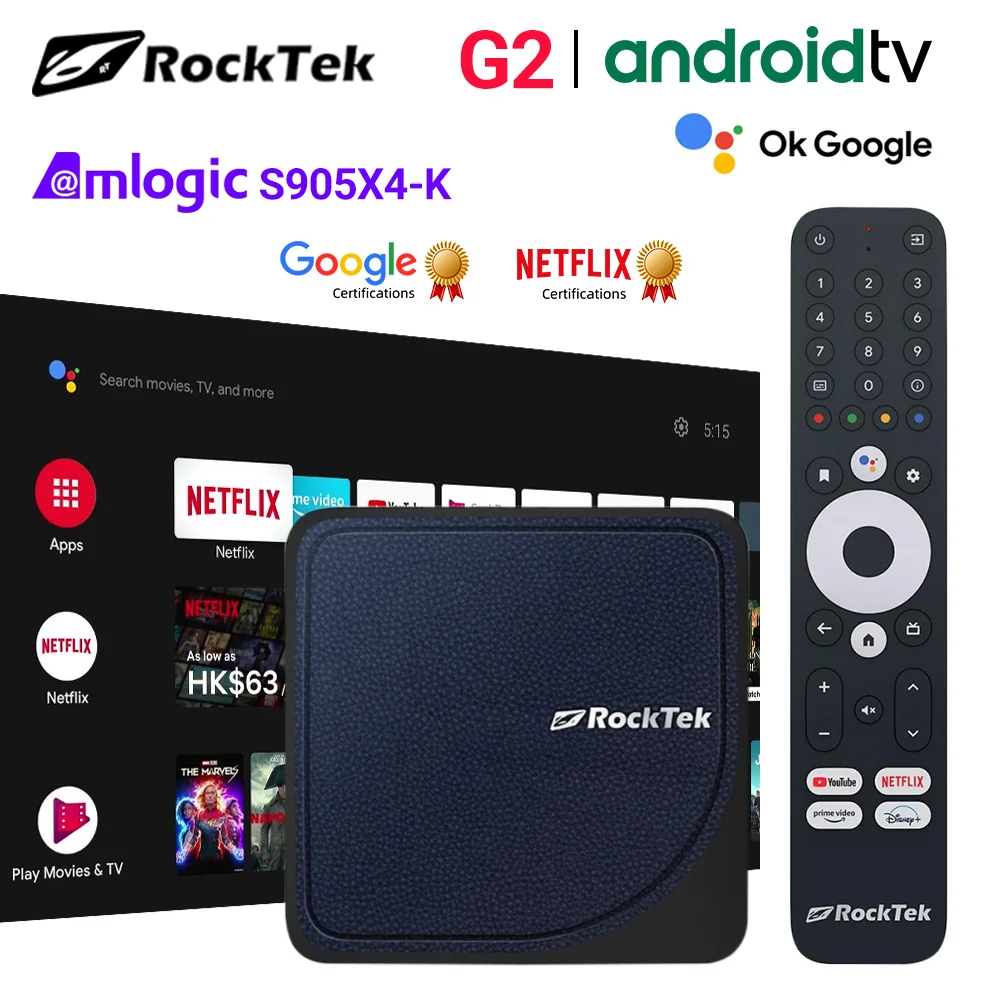 Amlogic-S905X4-K-RockTek-G2-4K-Android-TV-11-Stream-Box-with-Netflix ...