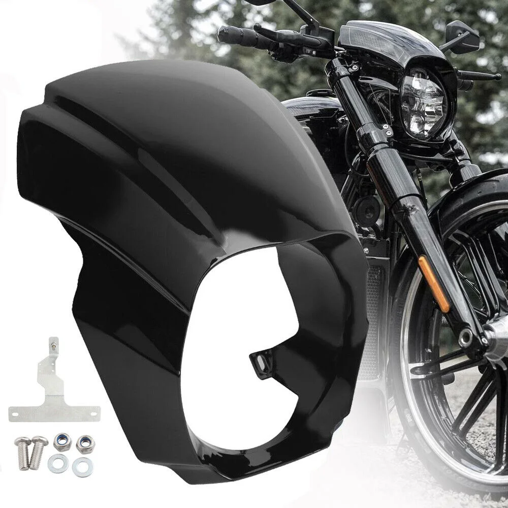Motorcycle Matte Black Front Mask Headlight Fairing Cowl Cover For ...