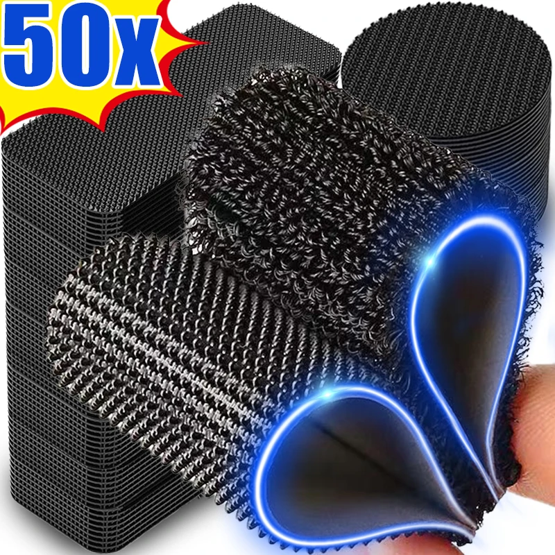 Self-adhesive-Touch-Fastener-Tape-Black-Carpet-Pad-Fixing-Stickers ...