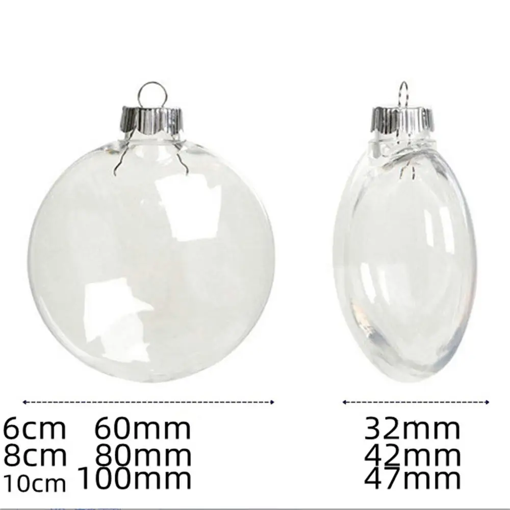 Craft Ornaments Clear 24 Pieces 80mm Oval Clear Glass Ball Ornaments ...