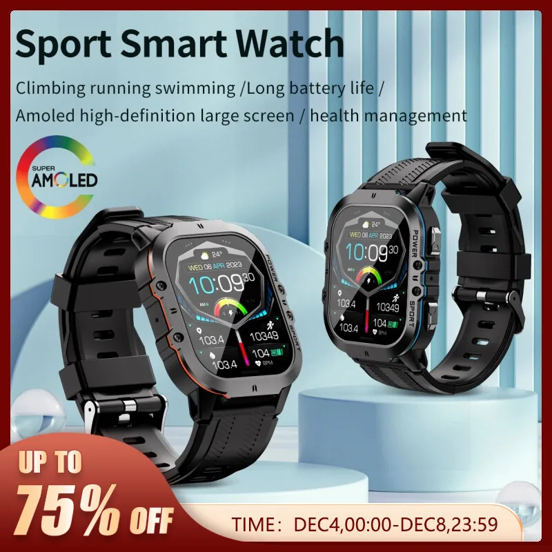 MIGOUFIT-Sports-Smart-Watch-For-Men-Bluetooth-Call-AMOLED-Screen-1ATM ...