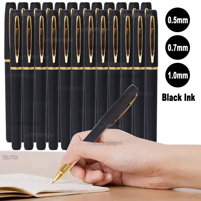 Stylo-gel-encre-noire-de-grande-capacit-recharge-de-pointe-signature-d ...