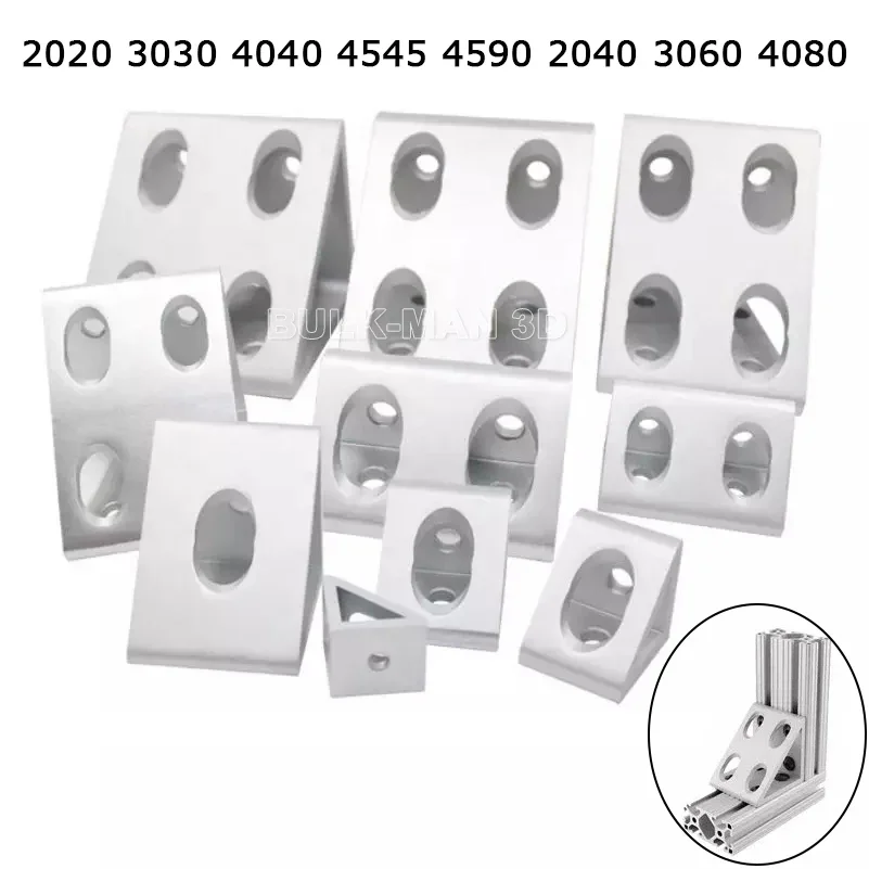 4Pcs-Lot-Silver-Black-Aluminum-Profile-Right-Angle-Block-Triangle ...