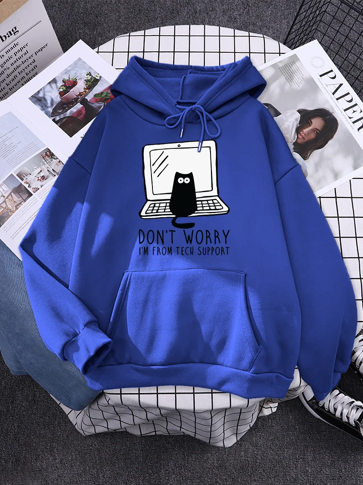 don-t-Worry-i-m-From-Tech-Support-Printed-Hoodie-Women-Crew-Neck-Loose ...