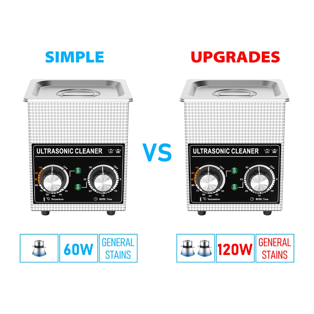 Ultrasonic-Cleaner-Bath-120W-2L-Portable-with-2-Transducers-40kHz ...