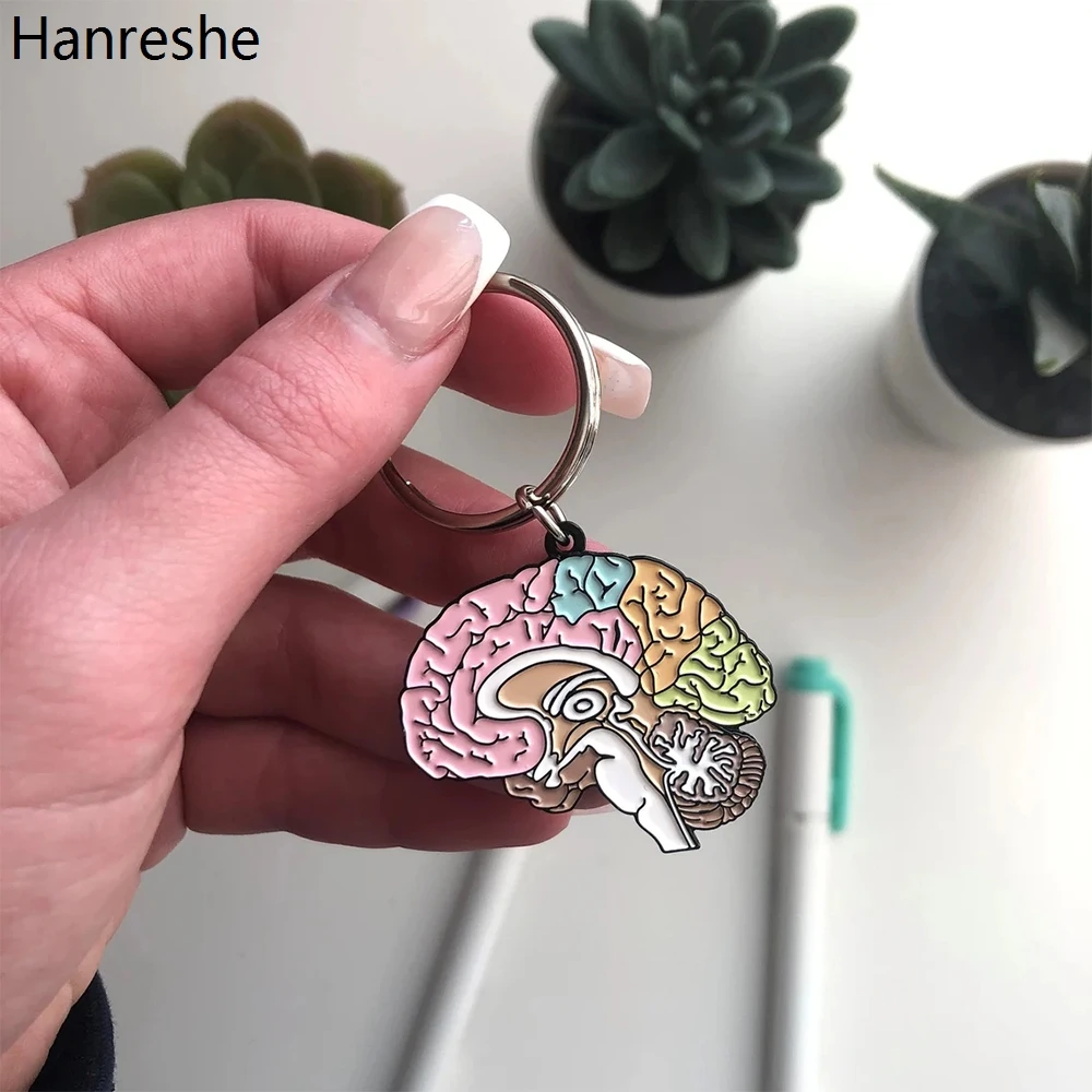 Hanreshe-Medical-Brain-Enamel-Keychain-Neurology-Anatomy-Psychology ...
