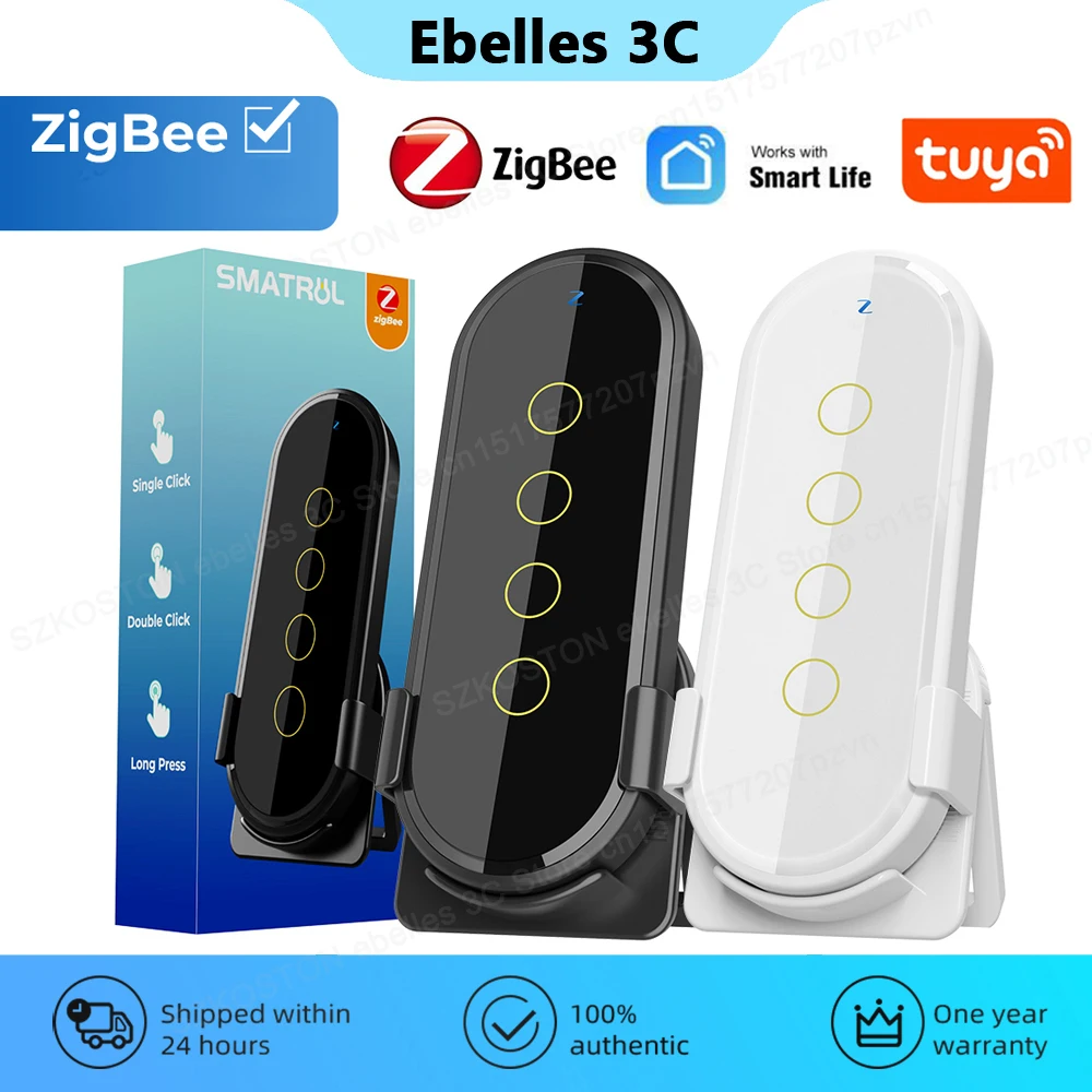 Tuya-ZigBee-Wireless-Touch-Smart-Switch-4-Gang-12-Scene-Remote-Control ...
