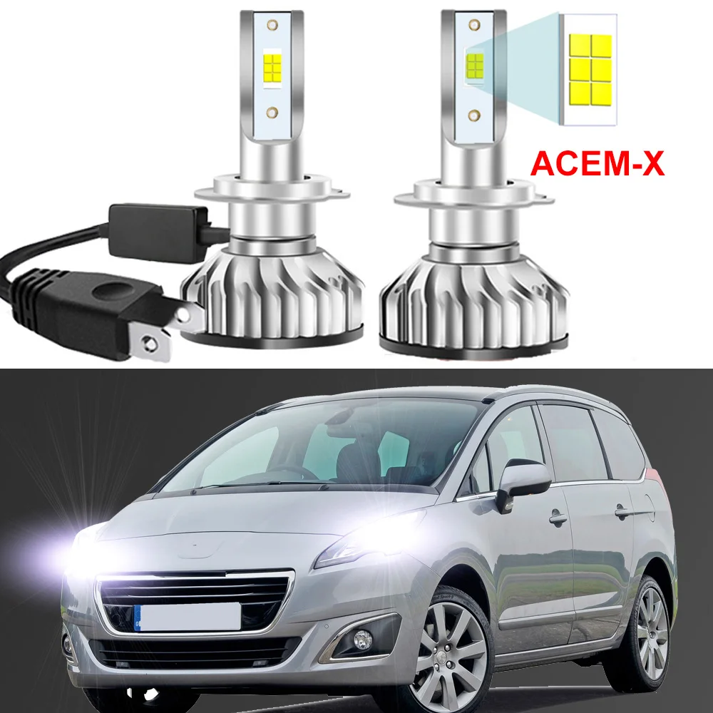 2Pcs-For-PEUGEOT-5008-2009-2017-H7-Car-LED-Headlight-Bulbs-High-Low ...