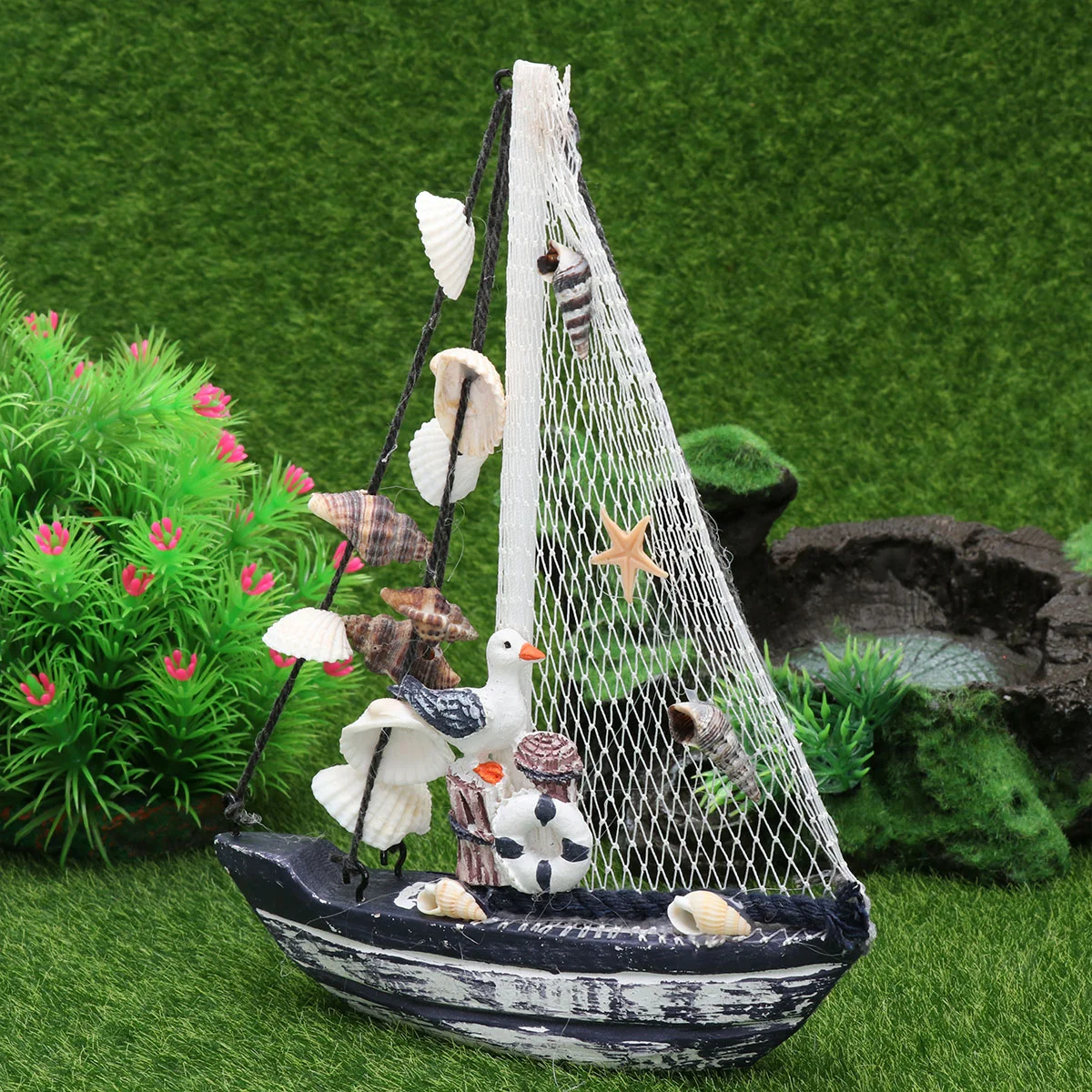 Wood-Decoration-Ship-Model-Shell-Sailing-Boat-Desktop-Toys-Ornament ...