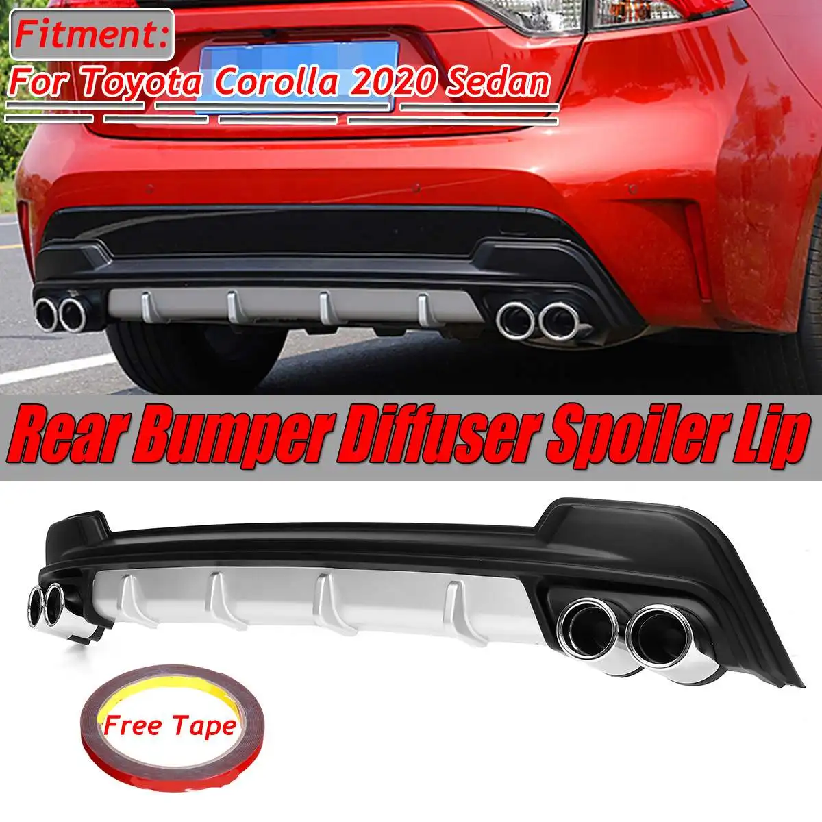 New-Car-Rear-Bumper-Lip-Diffuser-Spoiler-Lip-For-Toyota-For-Corolla ...