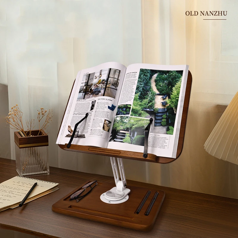 Bamboo-Read-Rack-Reading-Desk-Lif-and-Rotating-Bookshelf-for-Children ...