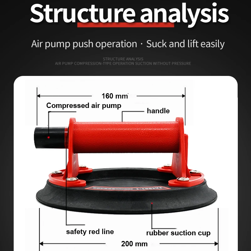 8 Hüvelykes Erős Vákuumszívó Csésze 200 Kg Terhelés Nehéz Szívó ...
