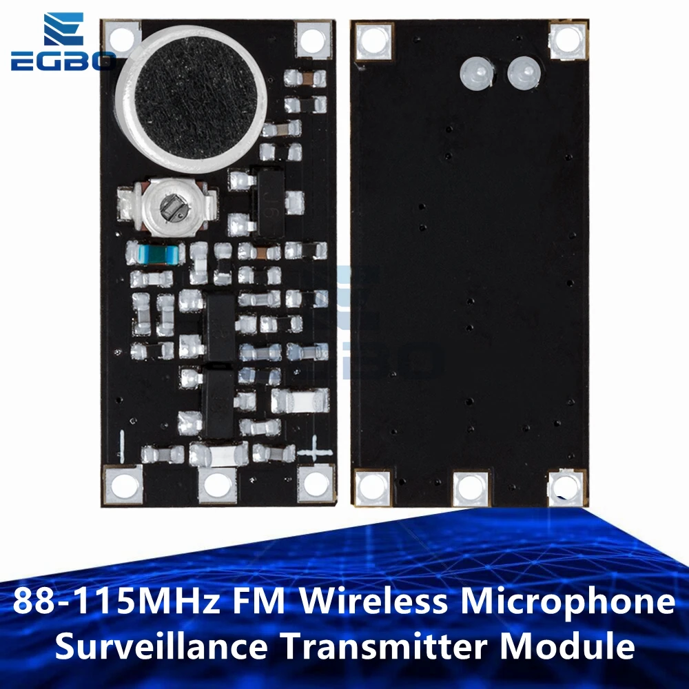 1~10PCS 88-115MHz FM Wireless Microphone Surveillance Transmitter ...