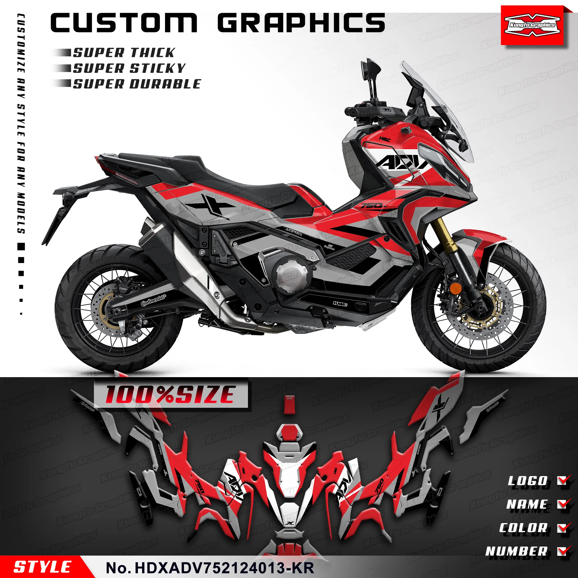 KUNGFU GRAPHICS Racing Sticker Wrap Design for Honda X-ADV 750 X ADV ...