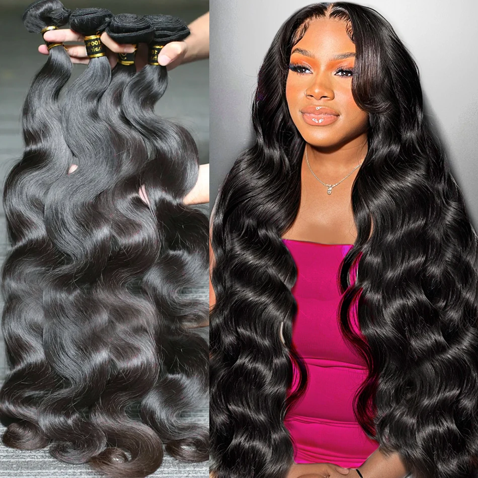 Rosabeauty-26-28-30-32-40-Inch-Brazilian-Hair-Weave-1-3-4-Bundles-Body ...