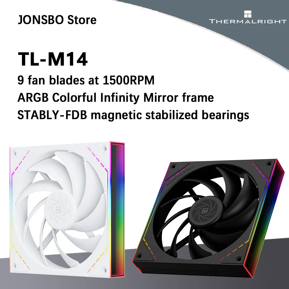Thermalright TL-M14 9-blade high air volume chassis fan S-FDB magnetic ...
