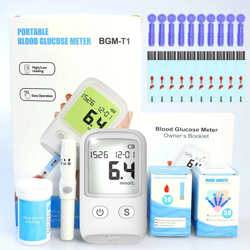 Blutzucker-messger-t-Glu-kometer-Diabetes-50-100-Teststreifen-Lanzetten ...