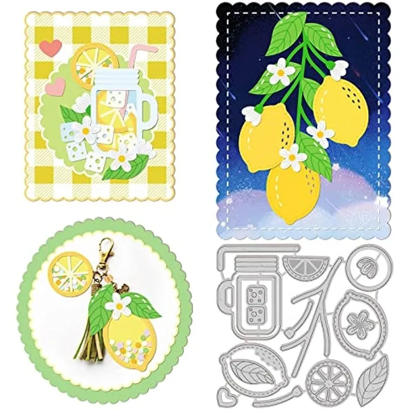 Lemon Juice Die Cuts Lemon Blossom and Leaves Embossing Template Ice ...