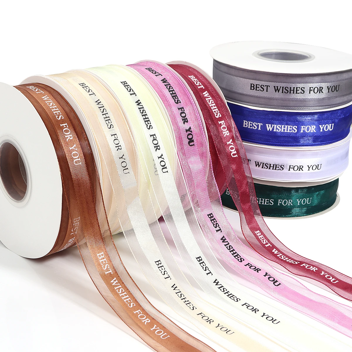 45yards 25mm Polyester Ribbon Printed Best Wishes For YOU Ribbon For ...