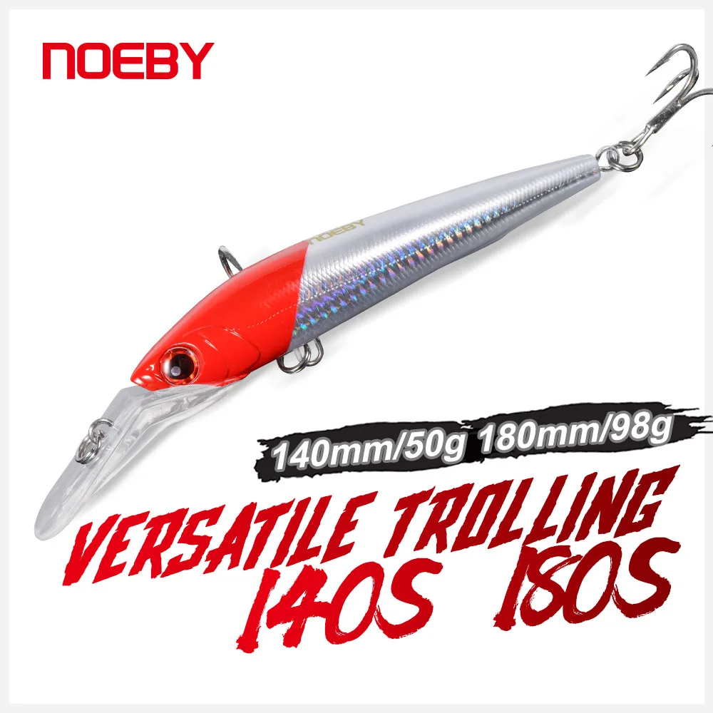 Noeby Trolling Minnow Fishing Lure 14cm 50g 18cm 98g Sinking Offshore Game Artificial Hard Bait ...