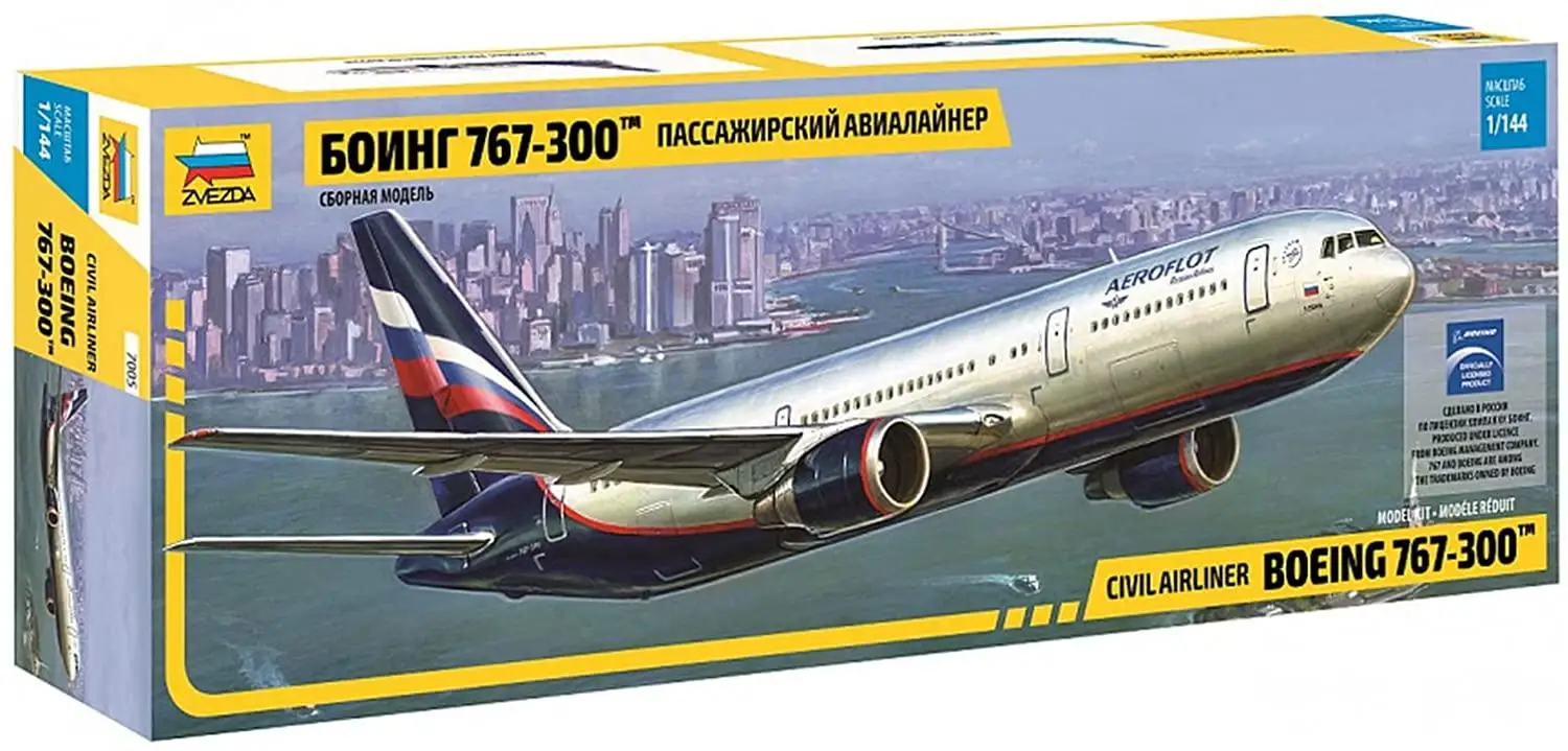 Zvezda 7005-model Airplane Civil Airliner Boing 767-300 '. 1/144 Scale ...