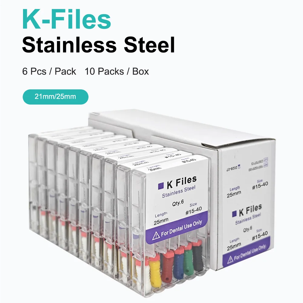 10-Boxes-Pack-Dental-Hand-Use-K-Files-21cm-25mm-Stainless-Steel ...