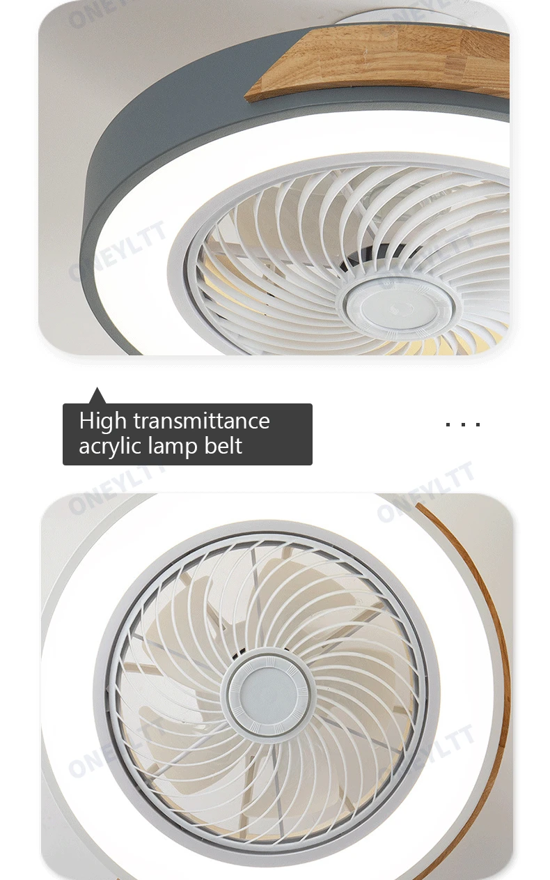 Plafonnier LED avec ventilateur intégré et télécommande, design moderne ...