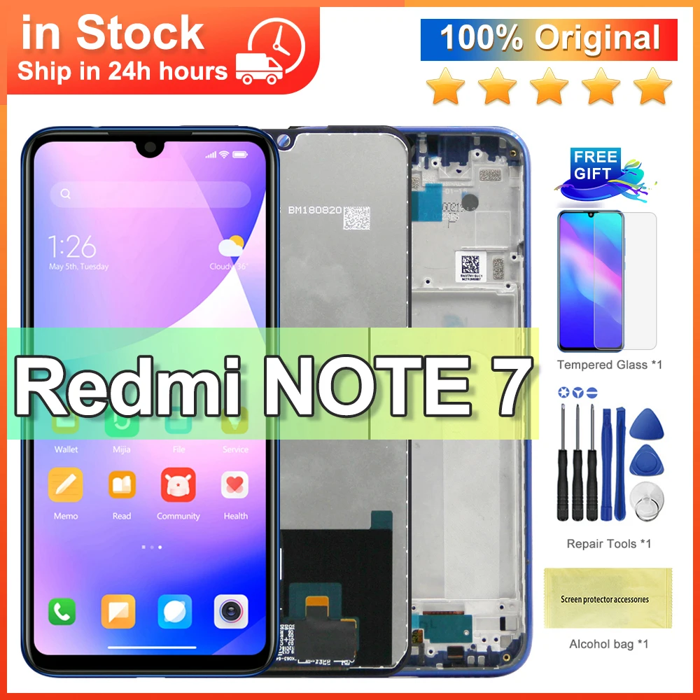6.3'' Original For Xiaomi Redmi Note 7 Cellphone Screen Touch Glass ...