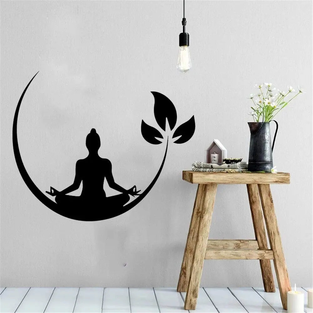 Yoga-Meditation-Vinyl-Wall-Stickers-Buddhist-Zen-Wall-Decal-for-Bedroom ...
