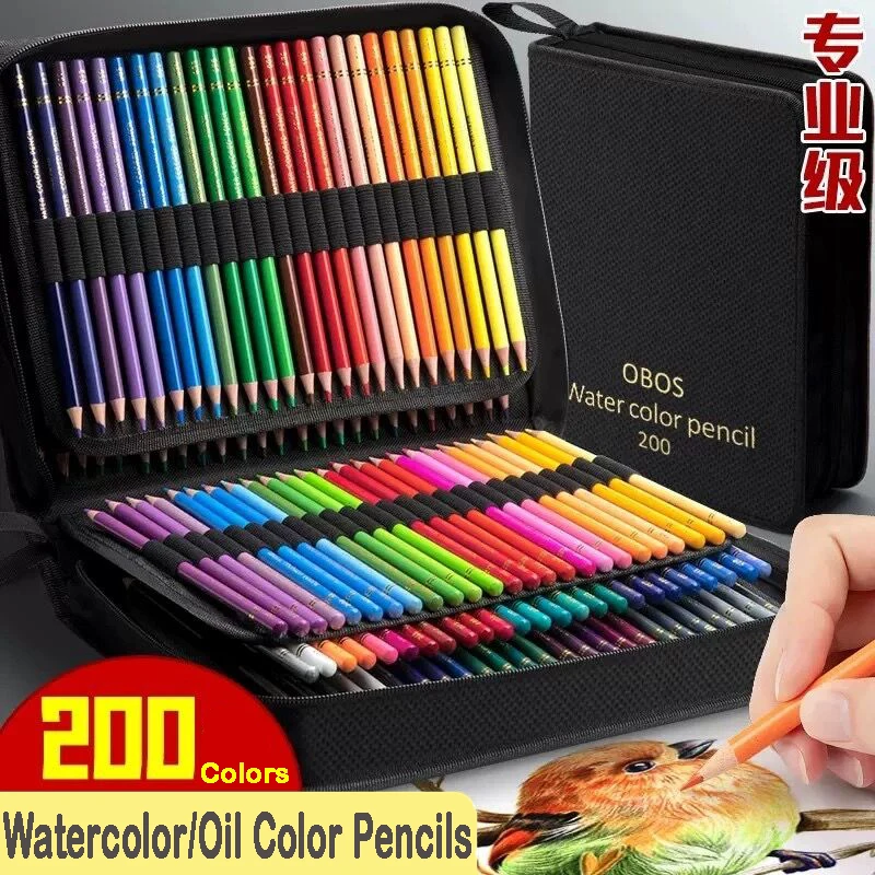 48/72/120/150/200 Colors Professional Oil Watercolor Colored Pencils ...